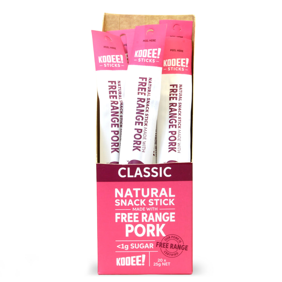 Classic | Free Range Pork Sticks (20 Sticks) – KOOEE! Snacks