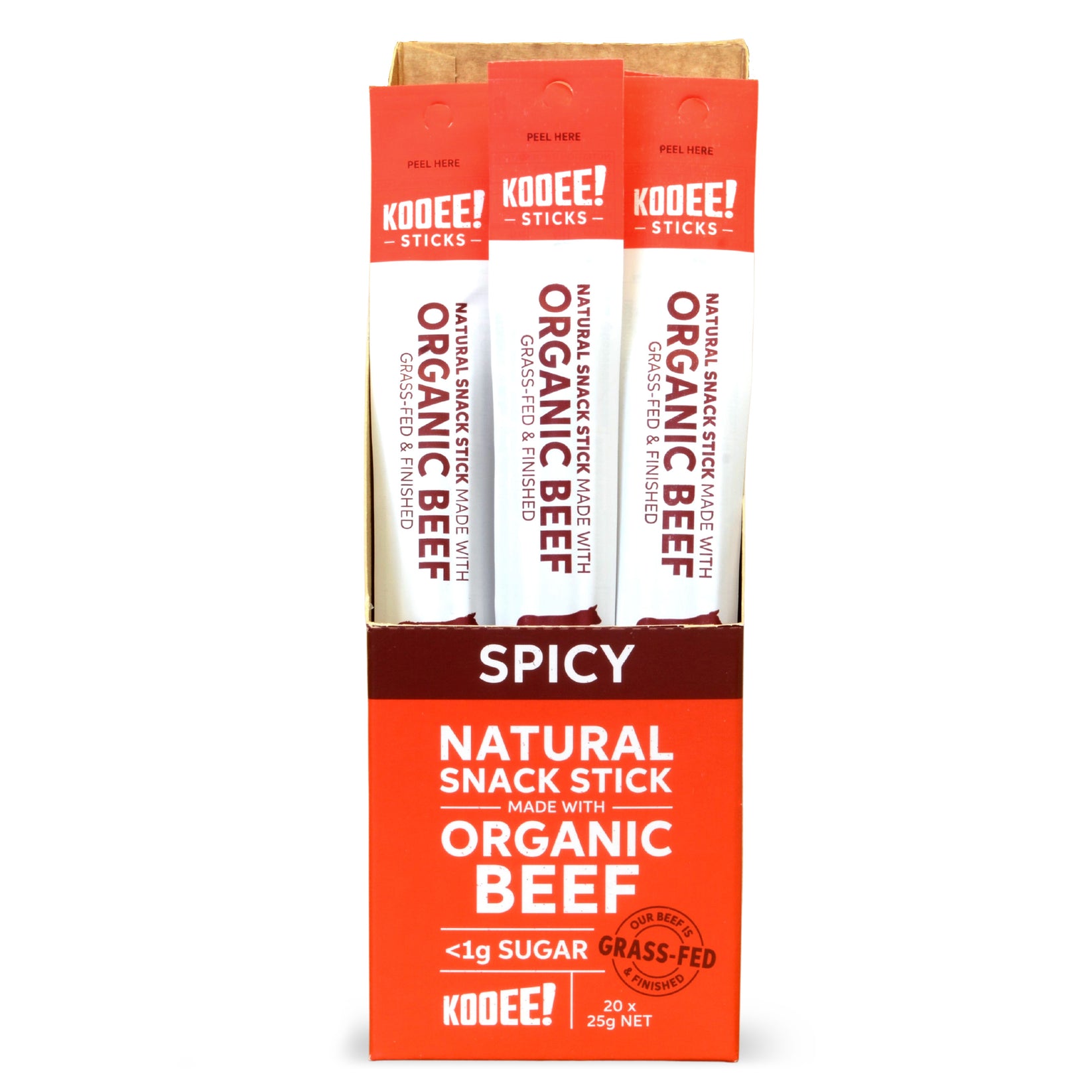 Spicy | Organic Beef Sticks (20 Sticks) – KOOEE! Snacks
