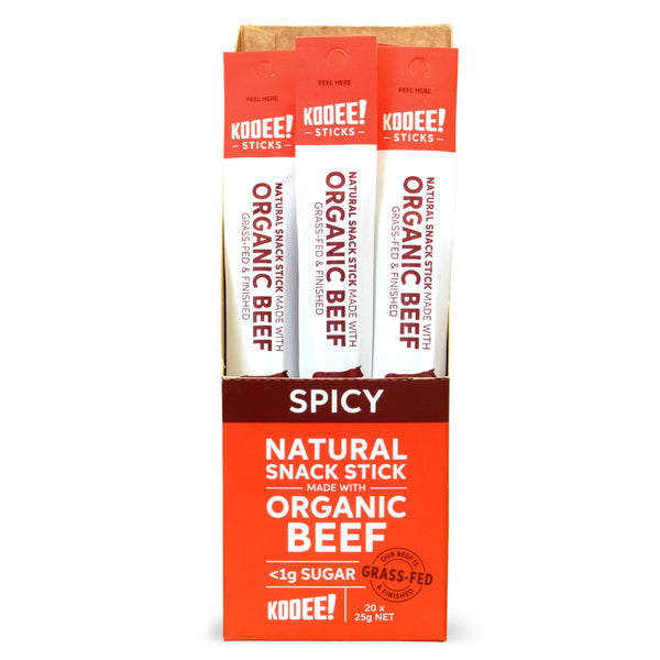 Spicy | Organic Beef Sticks (20 Sticks) – KOOEE! Snacks