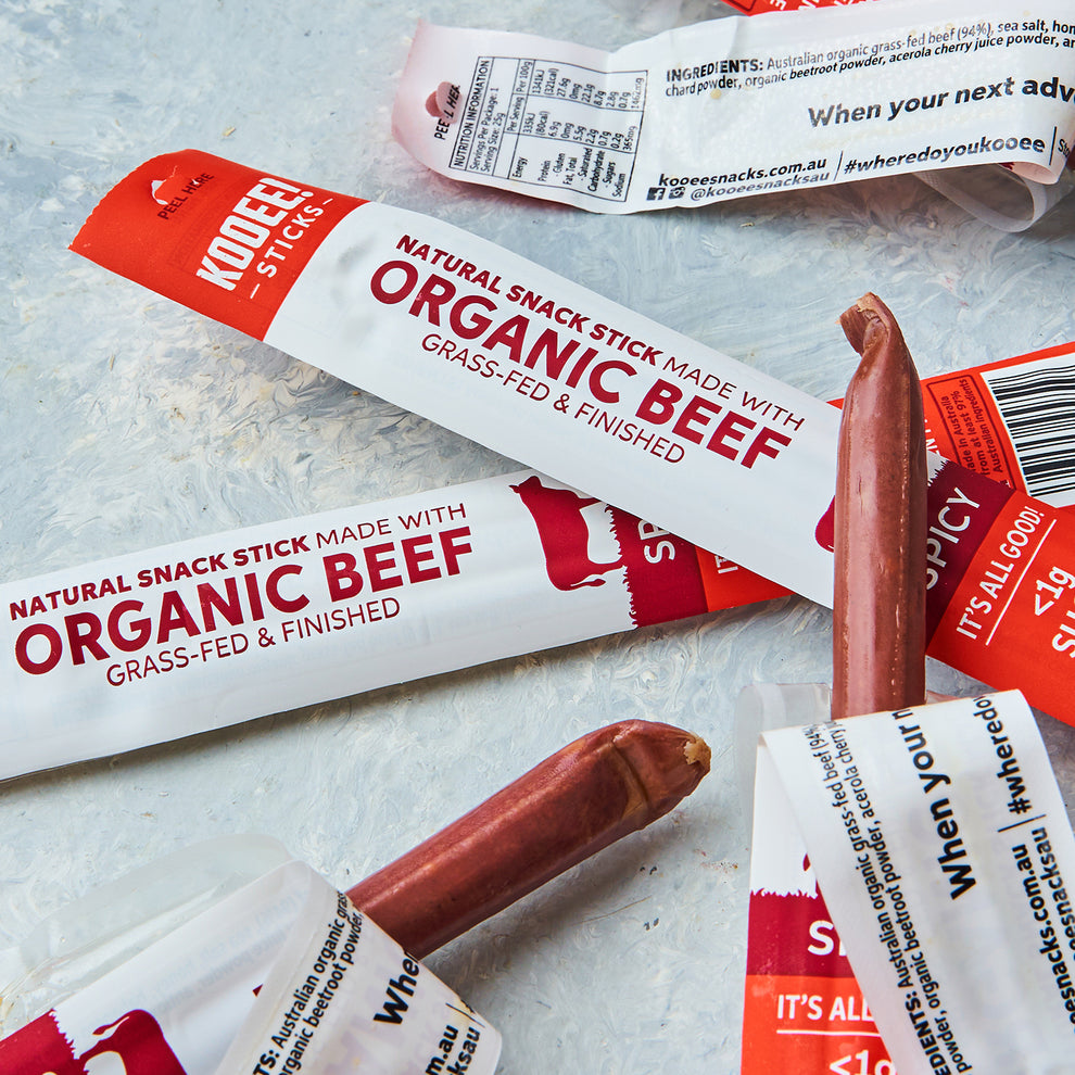 Spicy | Organic Beef Sticks (20 Sticks) – KOOEE! Snacks