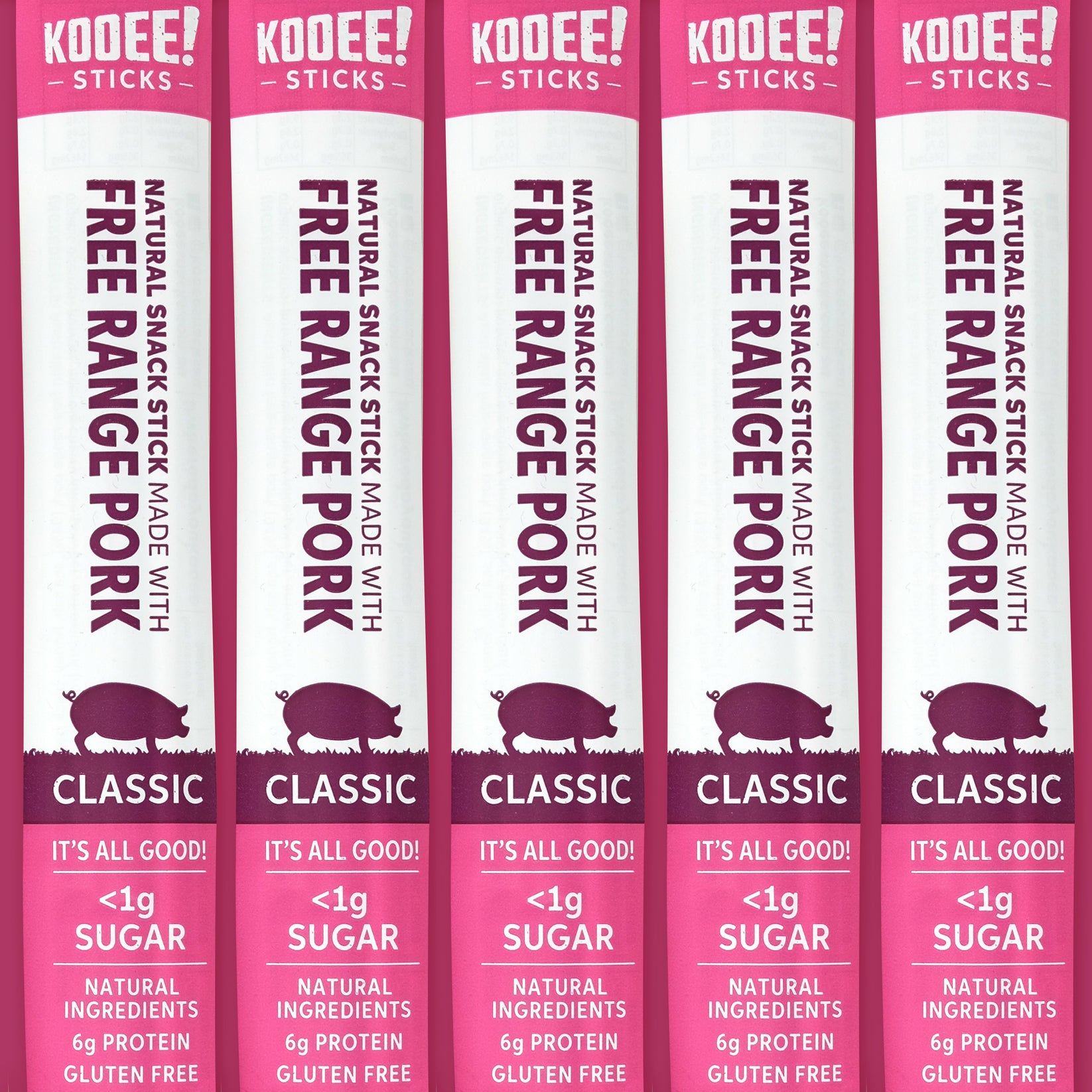 Classic | Free Range Pork Sticks (20 Sticks) – KOOEE! Snacks